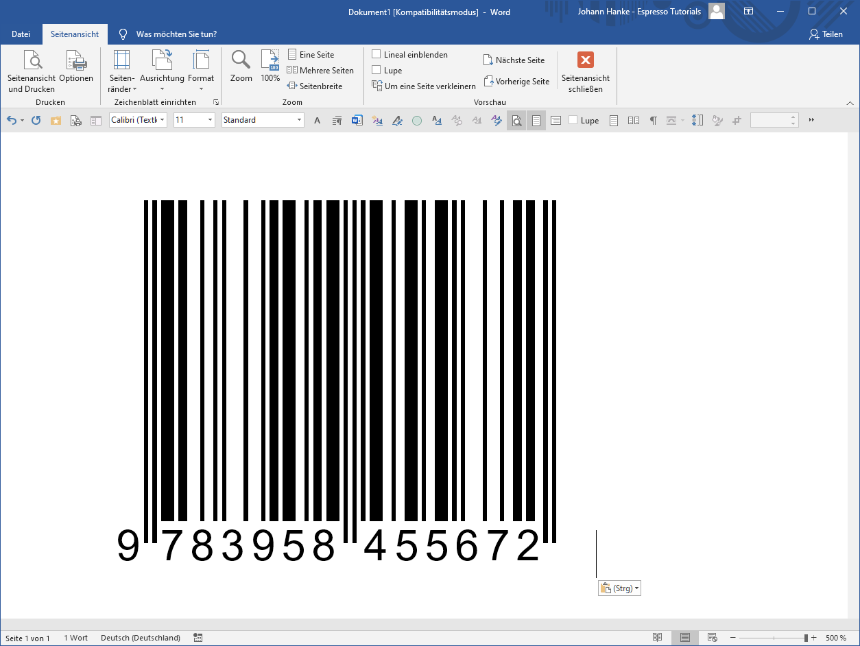 So erzeugst du einen ISBN-Barcode (EAN-13) für dein Buch mit Word für ...